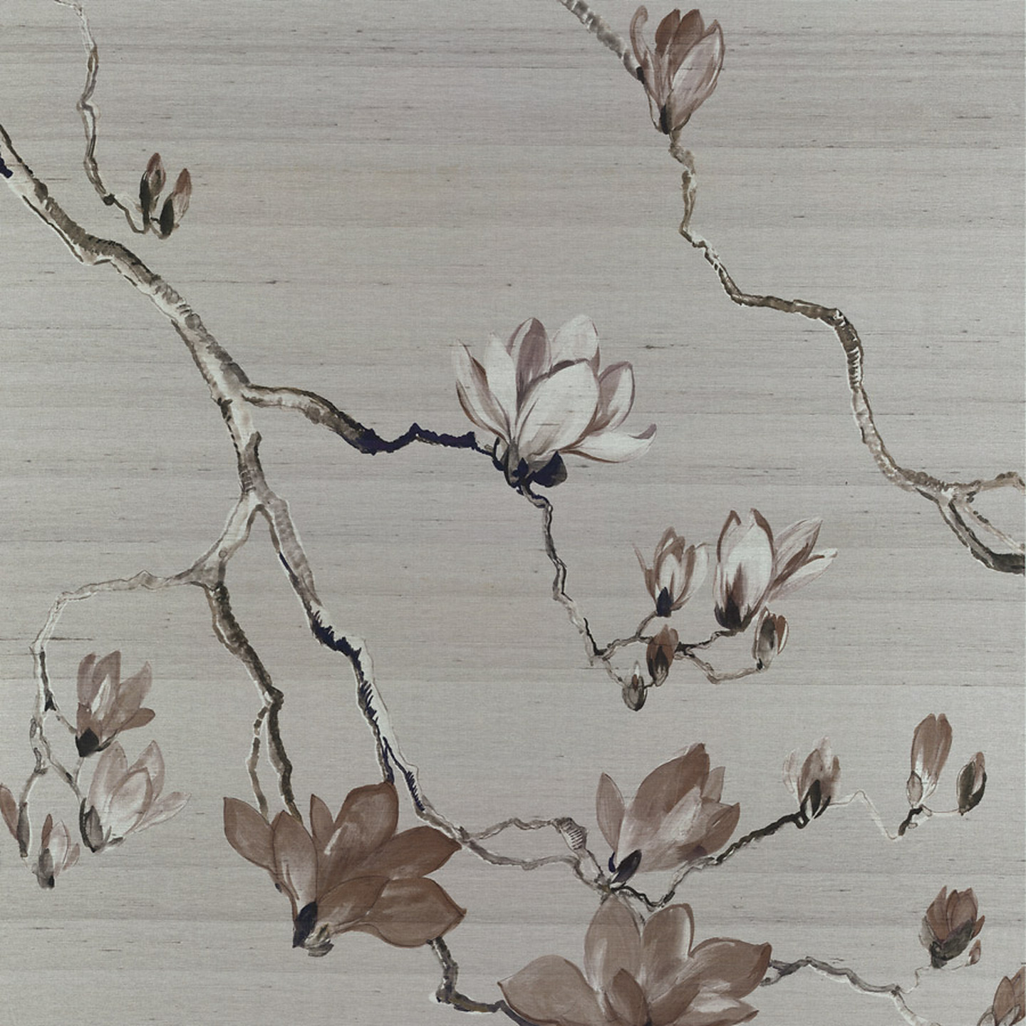 Blossom - Purple Umber On Silver Silk 6404 | Phillip Jeffries